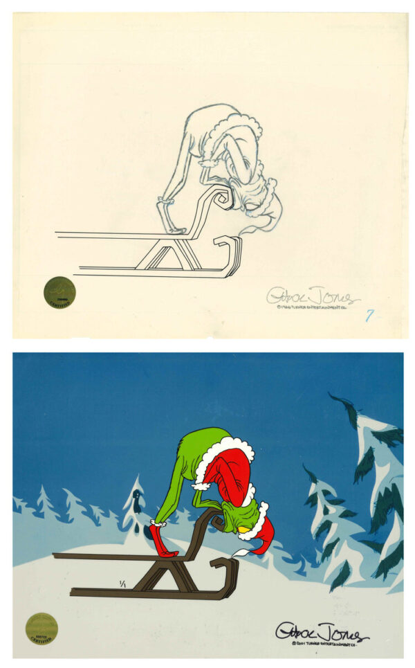 Grinch Peering Over Sleigh Front – Chuck Jones